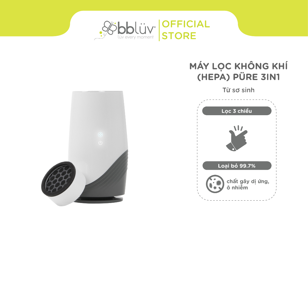 Máy lọc không khí (HEPA) bbluv Pure 3in1 dùng cho ô tô, phòng của bé | Shopee Việt Nam