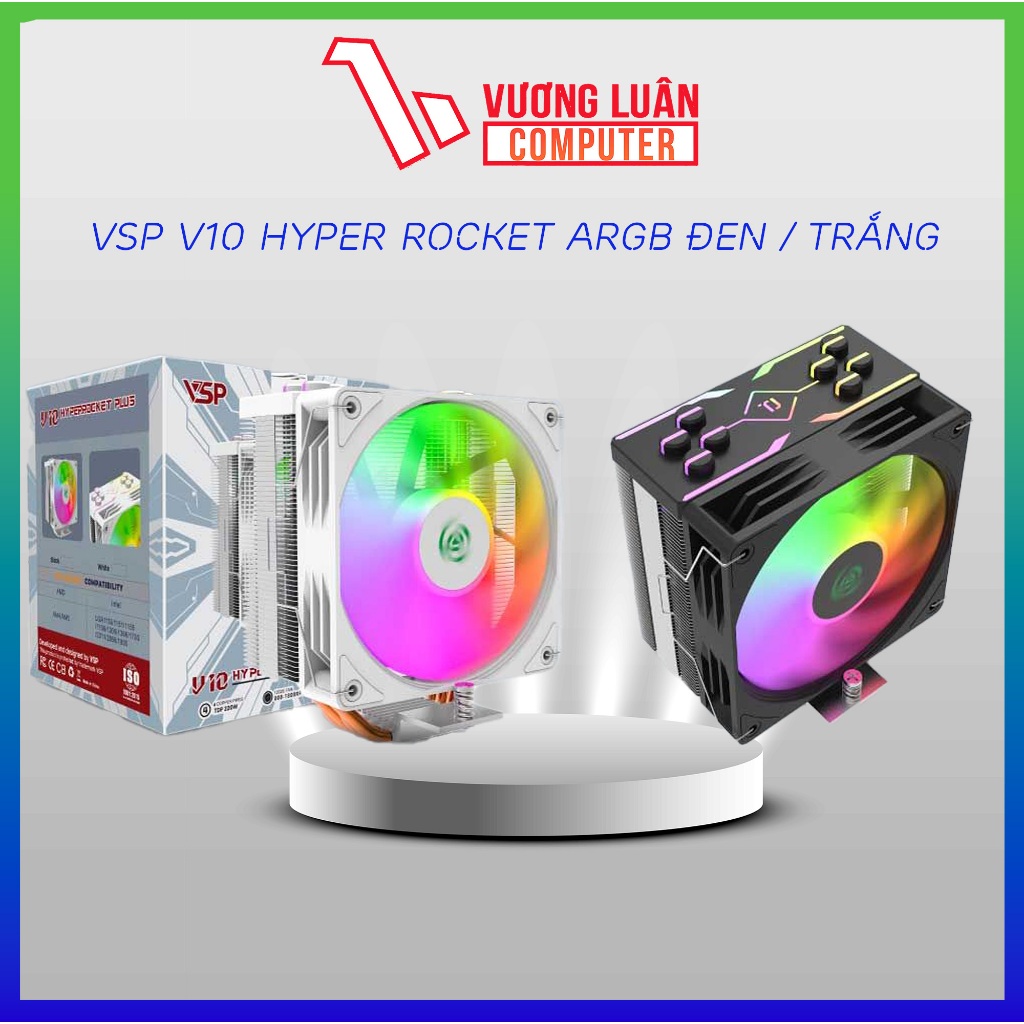 Tản nhiệt khí VSP V10 Hyper Rocket Plus Led ARGB Tản CPU 4 ống đồng ...