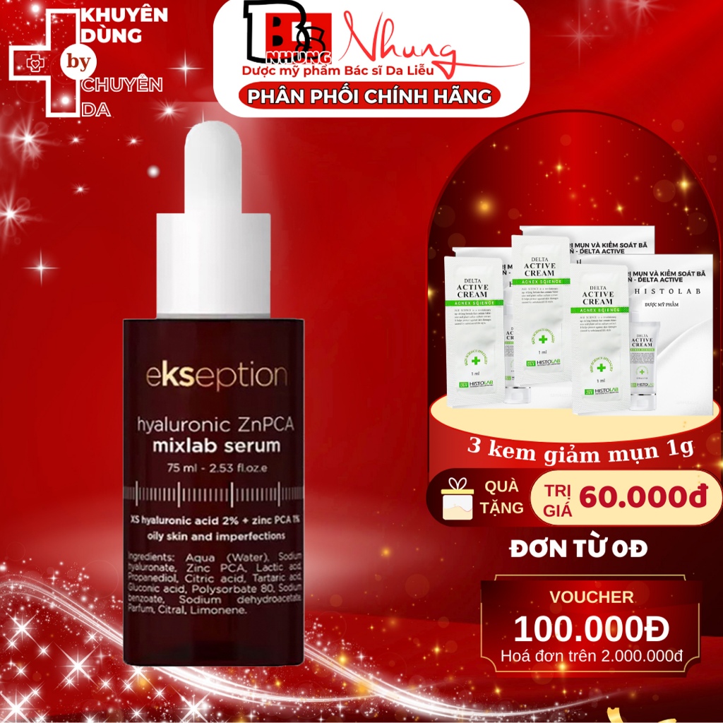 Serum Ekseption Hyaluronic ZnPCA, HA + 1% ZnPCA giảm mụn, kiềm dầu (l5 ...