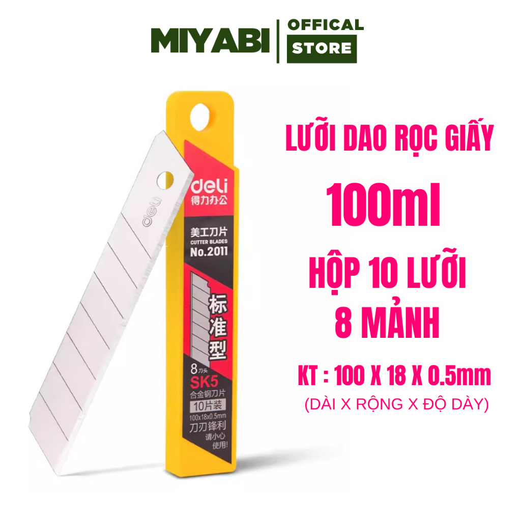 Lưỡi dao rọc giấy đại Deli 180mm - 2011 - hộp 10 lưỡi - Lưỡi dao rọc ...