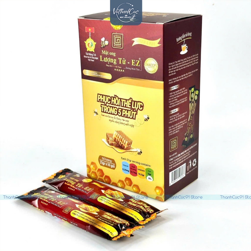 [CHÍNH HÃNG] Mật Ong Lượng Tử Ez hộp 210g( 10 gói nhỏ) | Shopee Việt Nam