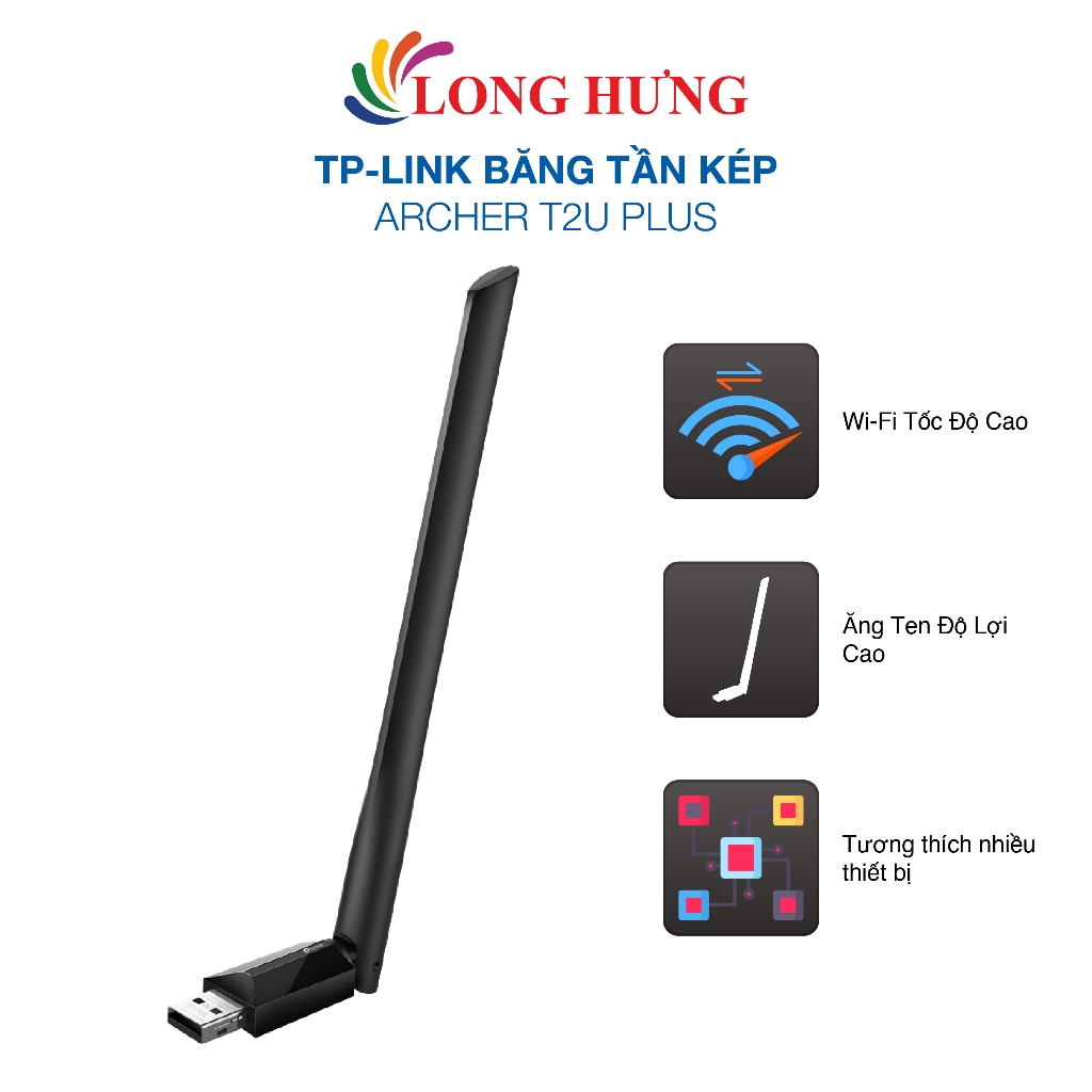 USB Wifi AC600 TP-Link băng tần kép Archer T2U Plus - Hàng chính hãng ...