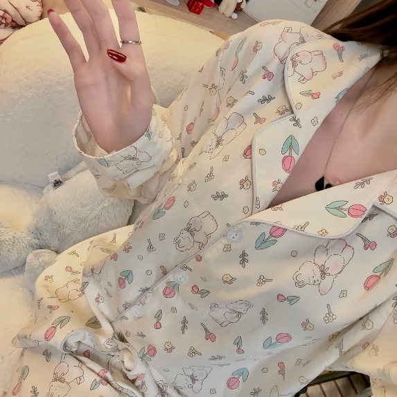 BỘ ĐỒ NGỦ THỎ HỒNG ĐÁNG YÊU - CHẤT LIỆU COTTON SATIN CAO CẤP | Shopee ...