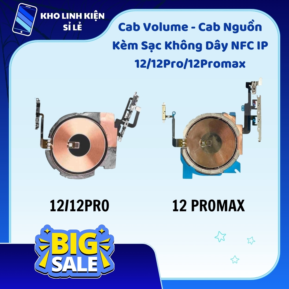Cáp Volume / Cab Nguồn Liền Sạc Không Dây NFC ZIN Cho iP 12/12 Pro/12 ...