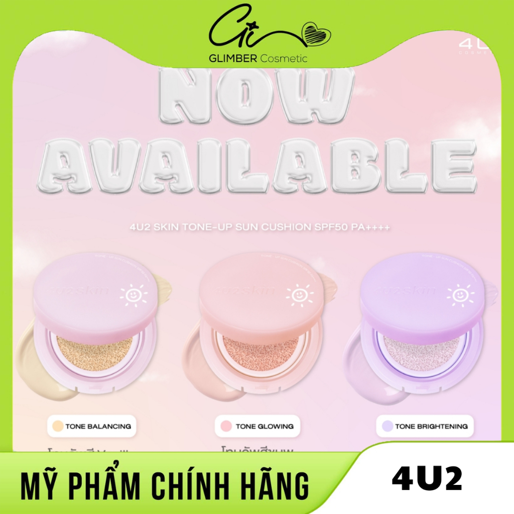Cushion Căng Bóng 4u2 skin tone up sun cushion spf50 Pa+++. | Shopee ...