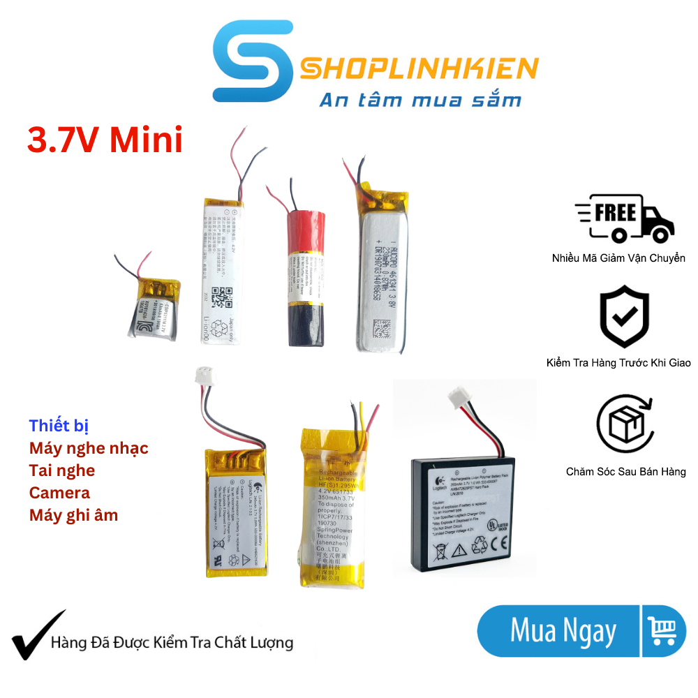 Pin 3.7V an toàn các dung lượng 53mAh 135mAh 220mAh 230mAh 240mAh ...