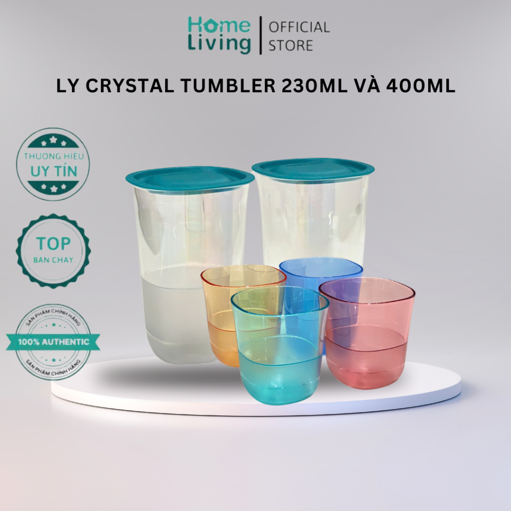 Ly TUPPERWARE Crystal Tumbler 230ml và 400ml (Không Hộp),Ly Uống Nước, Ly Trang Trí Bàn Tiệc ...