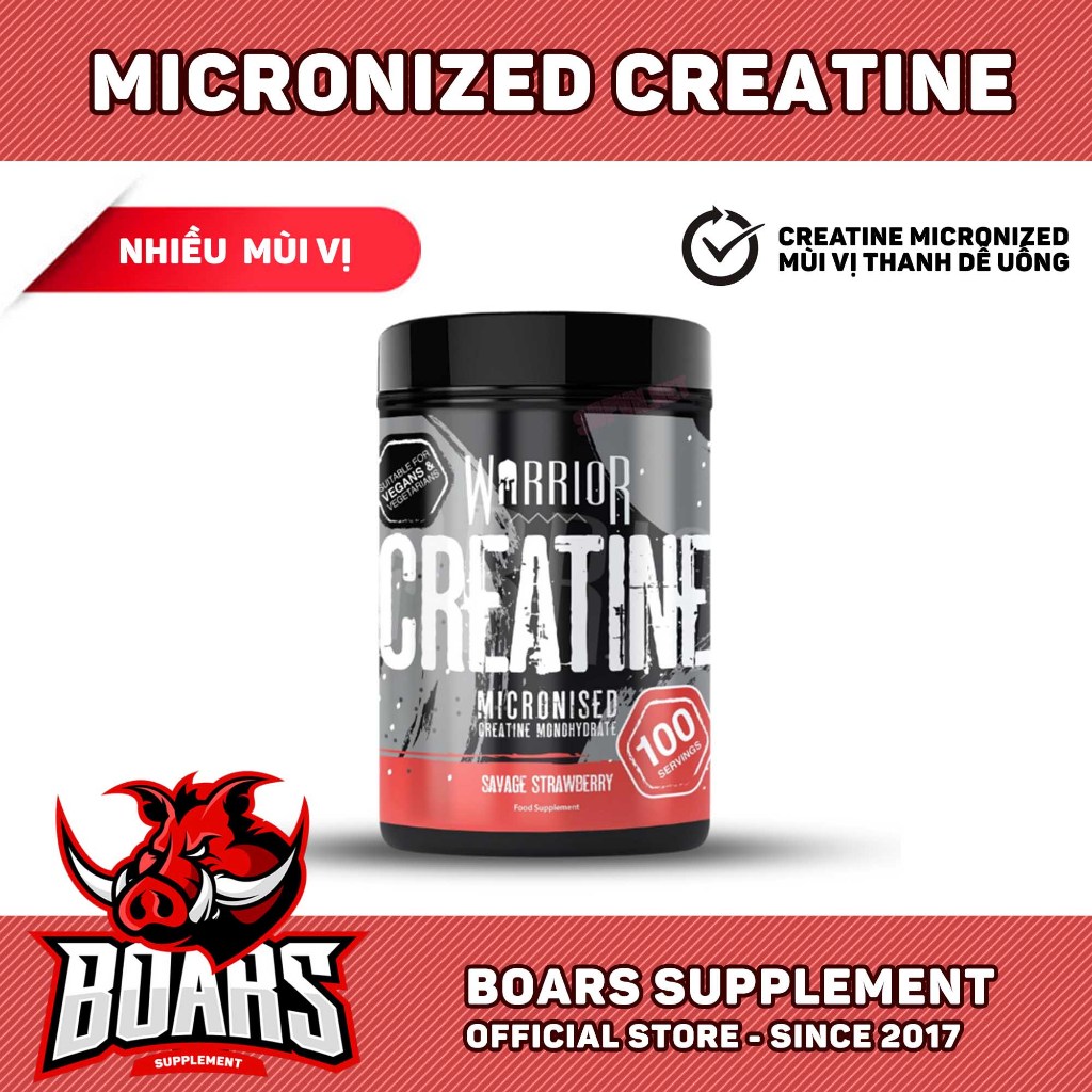 WARRIOR CREATINE MONOHYDRATE (500G) - MICRONIZED CREATINE TĂNG SỨC MẠNH VÀ SỨC BỀN TỐI ƯU TRONG ...