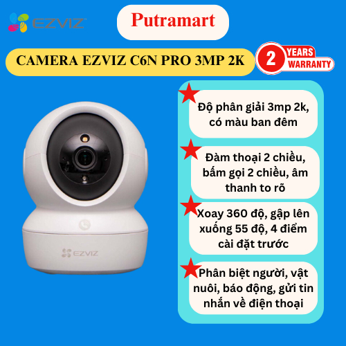 Camera WIFI trong nhà xoay 360 Ezviz C6N PRO, H6C PRO, H7 đàm thoại 2 chiều theo dõi thông minh ...