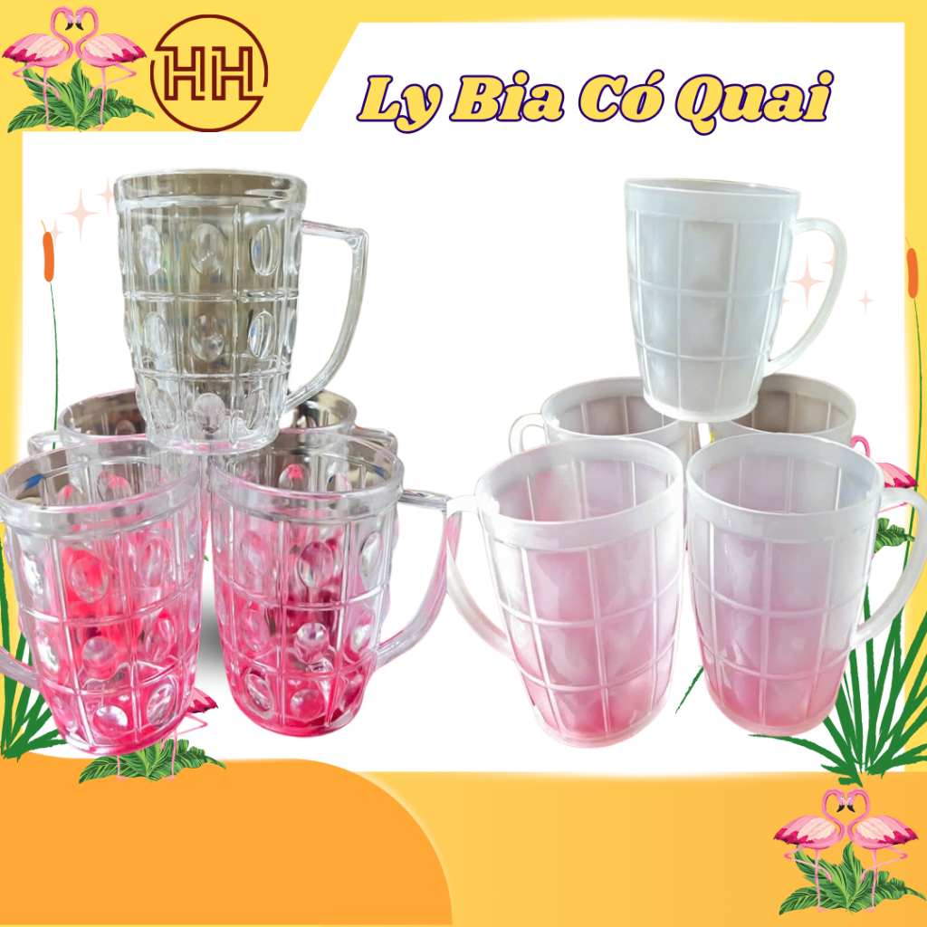 Ly Uống Bia Có Quai _ Ly Nhựa Có Quai | Shopee Việt Nam