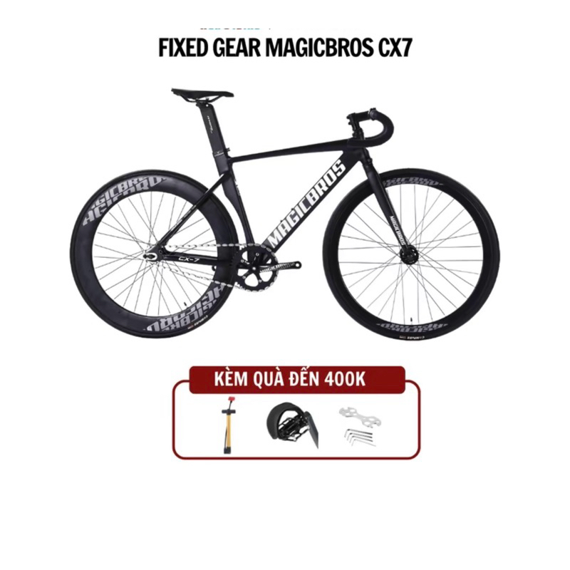 Xe fixed gear magicbros cx7 khung nhôm không mối hàn ( tặng : bơm ...