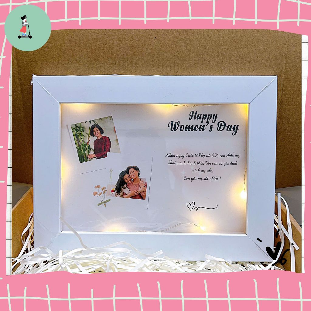 ( Tặng Hộp) Quà Tặng Cô Giáo, Quà Tặng Mẹ Các Bạn Nữ Trong Lớp Ngày 8/3, 20/10 Khung Ảnh Để Bàn ...