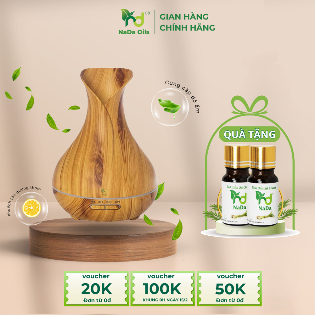 [TẶNG TINH DẦU] Máy xông tinh dầu cổ loa NADA OILS | Khuếch tán hương ...