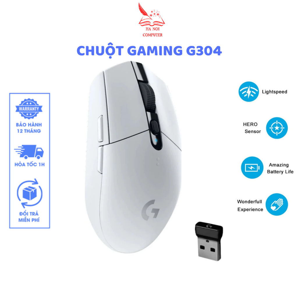 Chuột Không Dây Logitech G304 trắng Aphavin, LIGHTSPEED WIRELESS GAMING ...
