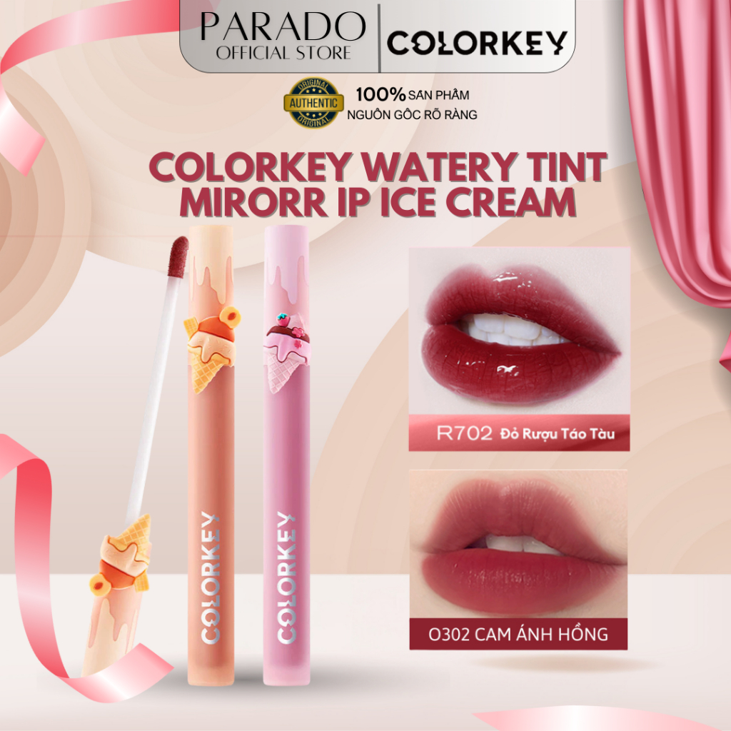 Son Kem Tint Bóng Colorkey Watery Tint / Tint Mirorr IP Ice Cream Ngọt Ngào Thời Thượng 1.7g ...