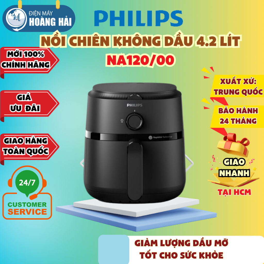 Nồi chiên không dầu Philips 4.2 lít NA120/00 | Shopee Việt Nam