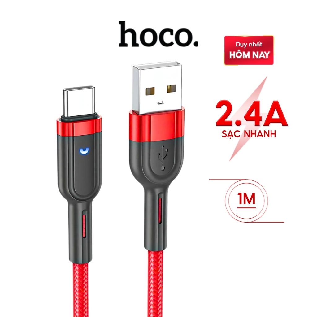 Cáp sạc nhanh 2.4A Hoco, dây sạc điện thoại chân TYPE C usb truyền dữ ...