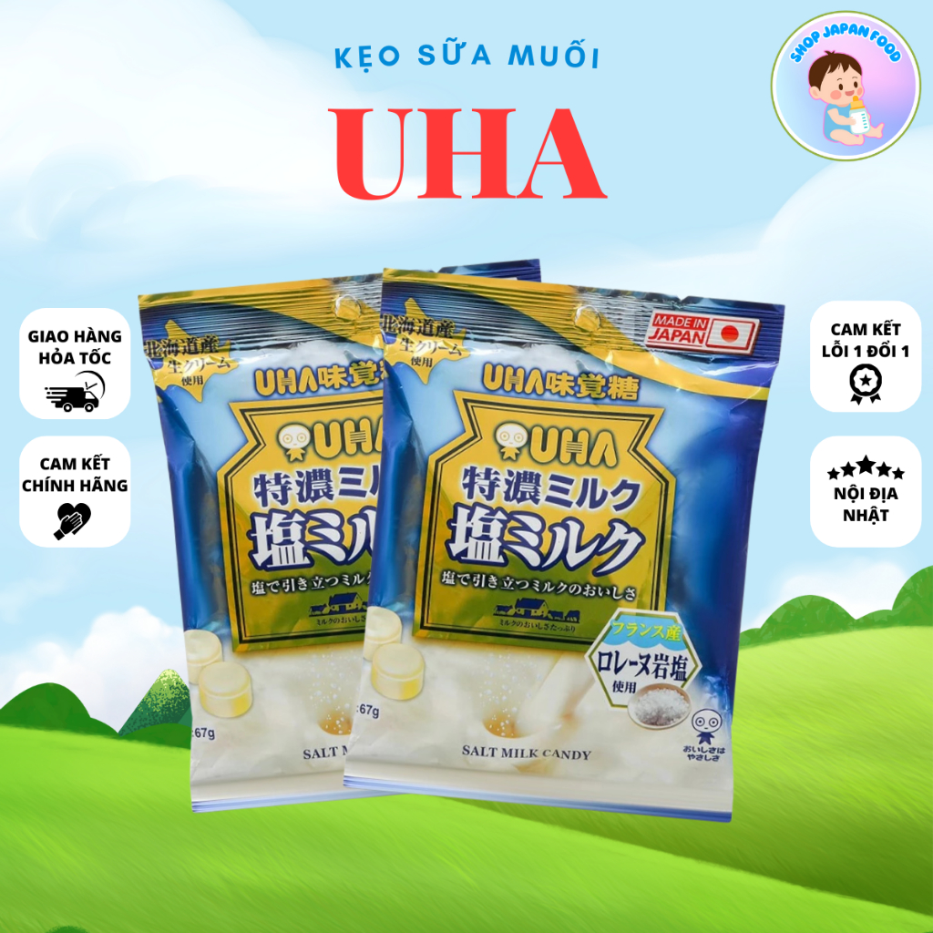 [HSD 2025] UHA MIKAKUTO- Kẹo sữa muối 67g ( xanh Bóng) | Shopee Việt Nam