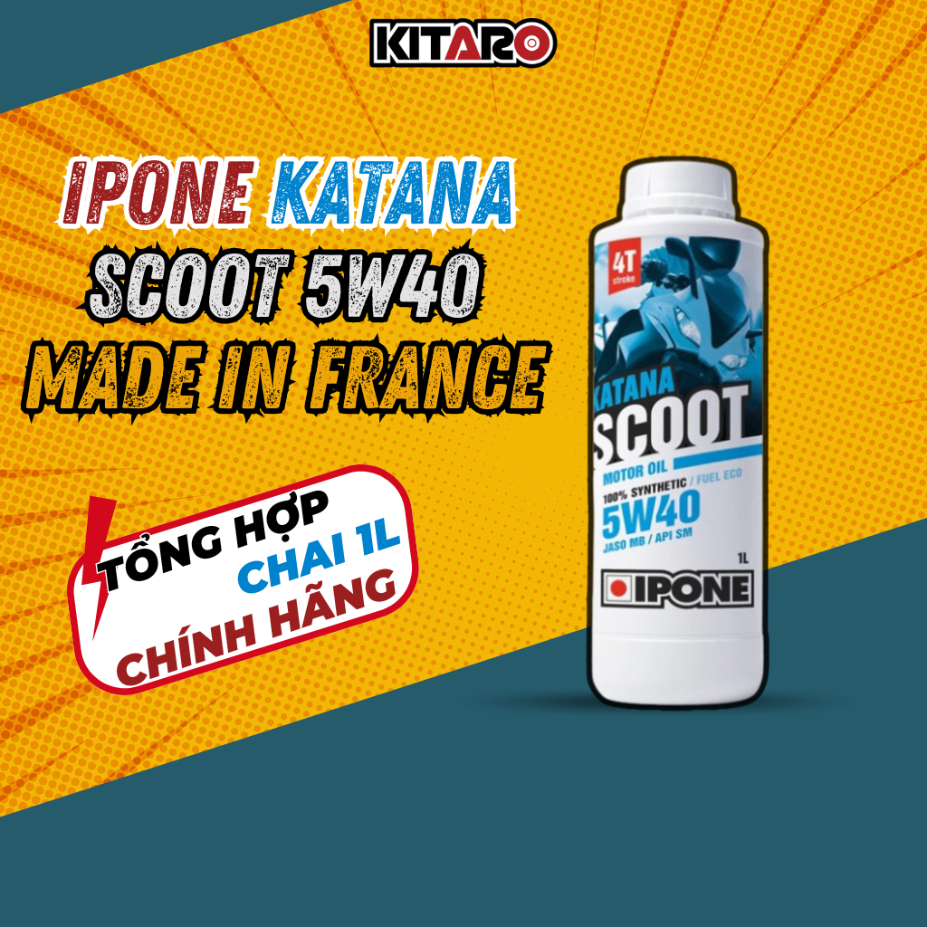 Nhớt xe tay ga Ipone Kantana Scoot 5W40 tổng hợp cao cấp, nhập khẩu ...