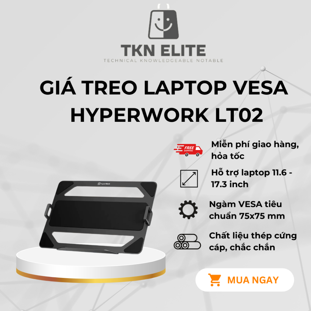 Giá treo laptop ngàm Vesa HyperWork LT02 - Phụ kiện gắn treo laptop vào arm màn hình - Hàng ...