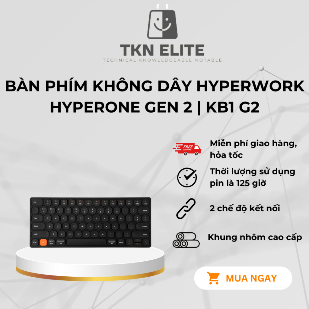 Bàn phím không dây HyperWork HyperOne Gen 2 | KB1 G2 - Hàng Chính Hãng ...