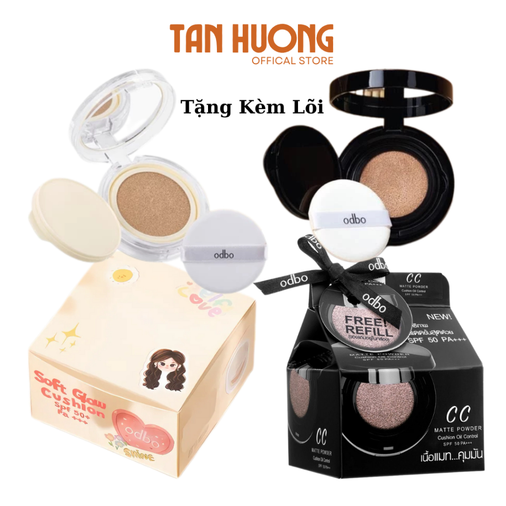 Phấn Cuishion ODBO Soft Glow Cushion SPF 50+ PA+++ OD6003 11 / CC Odbo Matte Powderl OD625 14g ...