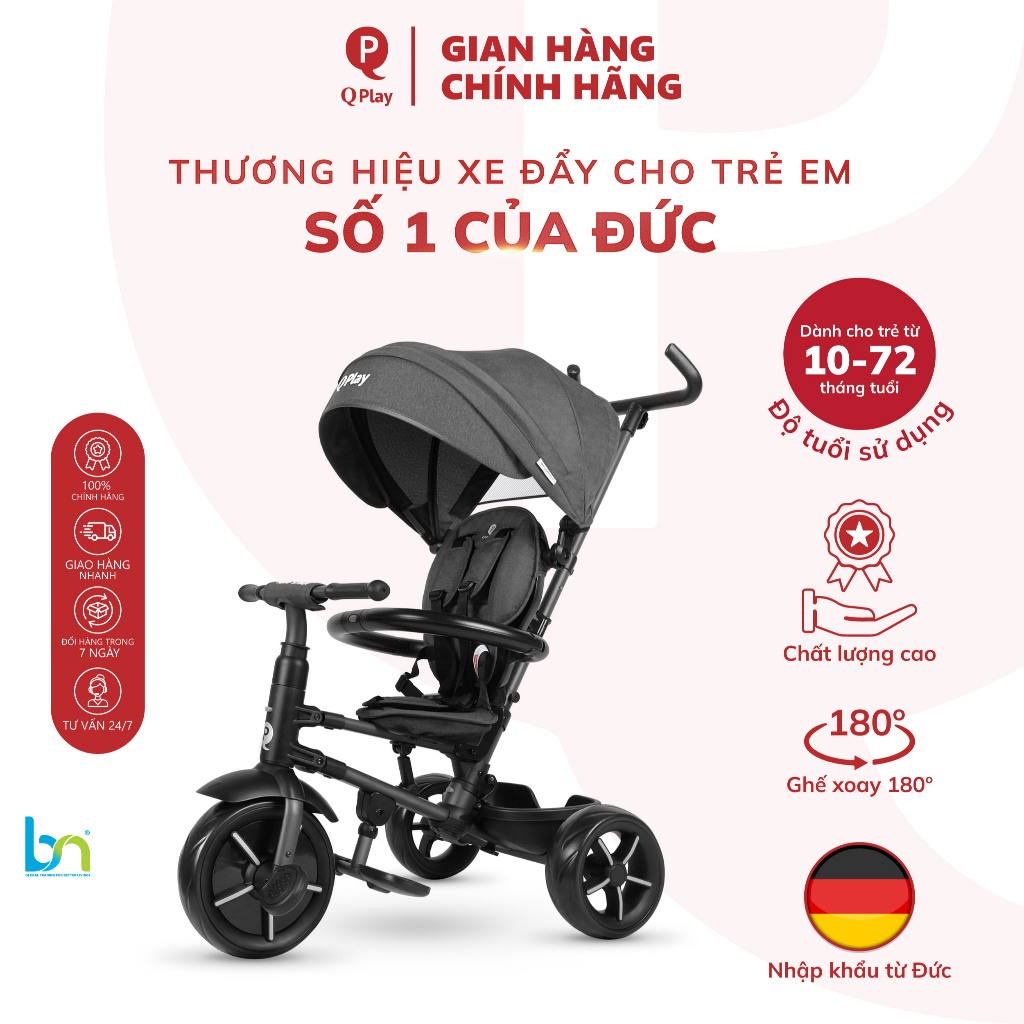 Xe đẩy 3 bánh gấp gọn Qplay Rito Star Trike | Shopee Việt Nam