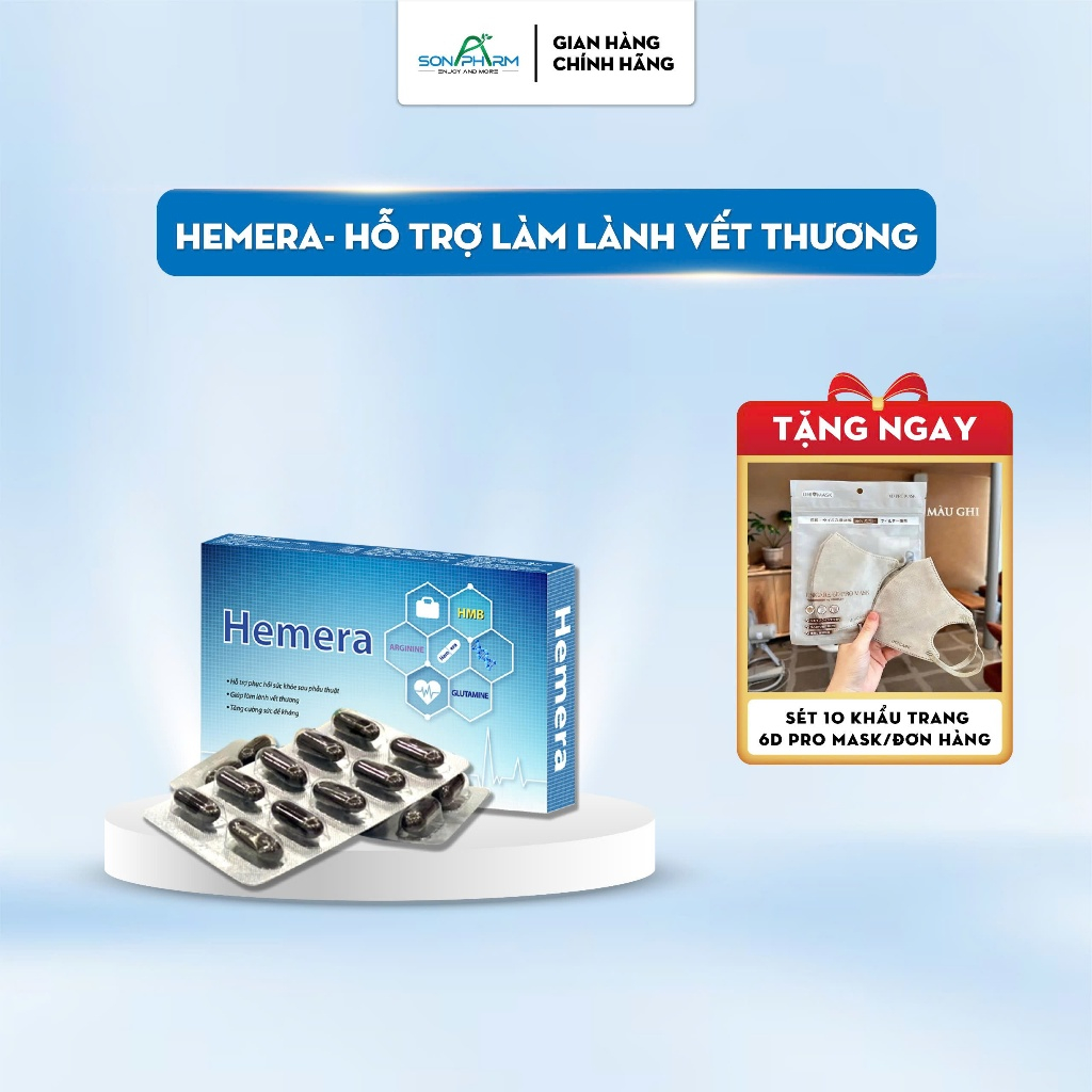 Hemera – Hỗ trợ làm lành vết thương, tăng đề kháng, phục hồi sức khỏe sau phẫu thuật (Hộp 20 ...