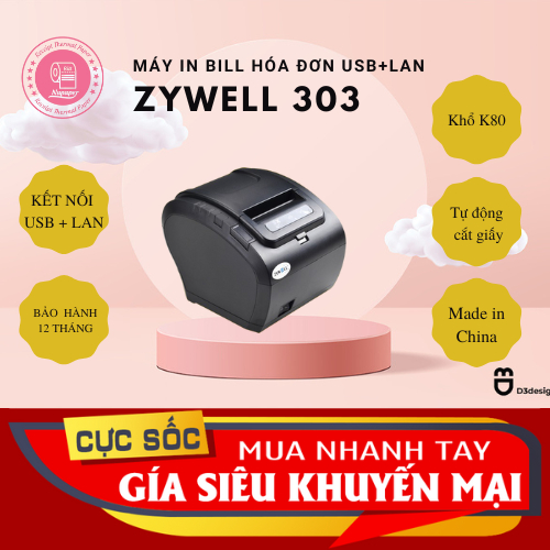 Máy in bill in qua điện thoại và máy tính ZYWELL ZY307Q, ZY822, ZY303 ...