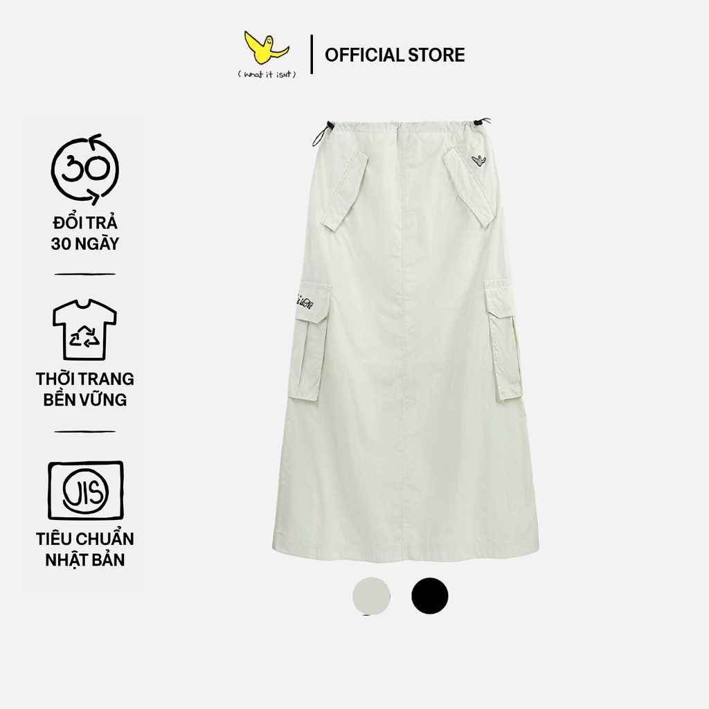 Chân Váy Dài Wii Nylon Cargo A-Shape - What it isNt | Shopee Việt Nam