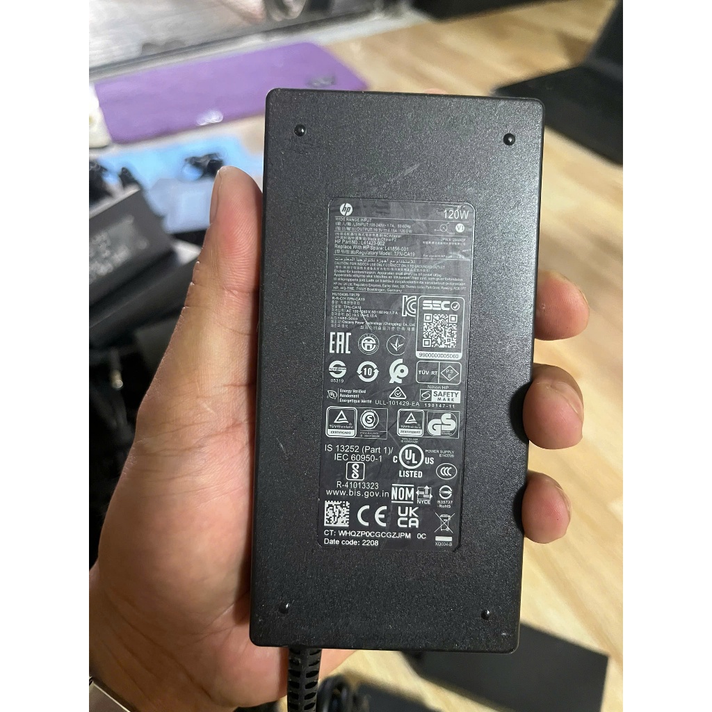 SẠC LAPTOP HP KIM XANH, TINY HP 120W 19.5V-6,15A, 65w 19.5v 3.33a HÀNG ZIN NHẬP MĨ, XÀI CHO ...