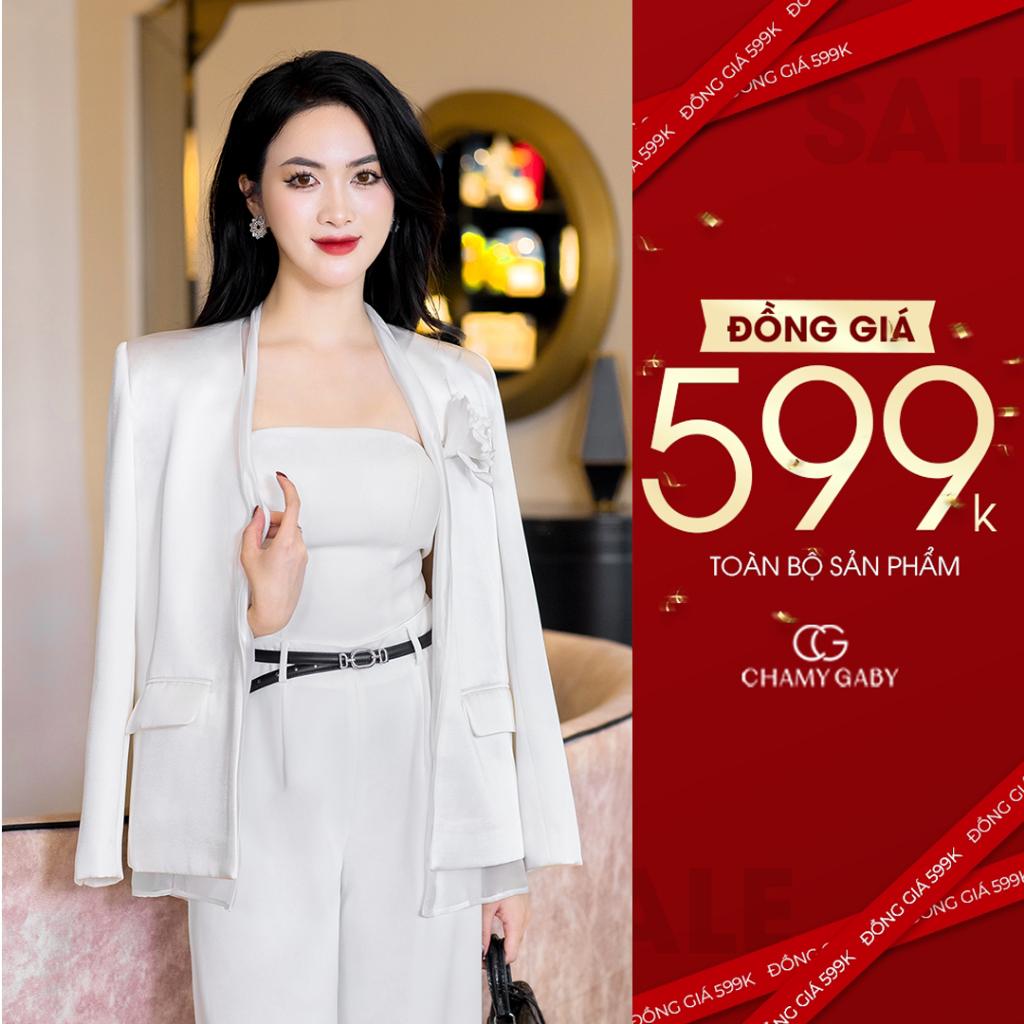 Blazer Chamy Gaby Vải Lụa Cao Cấp Hai Lớp Phối Tơ 410718VELU | Shopee ...