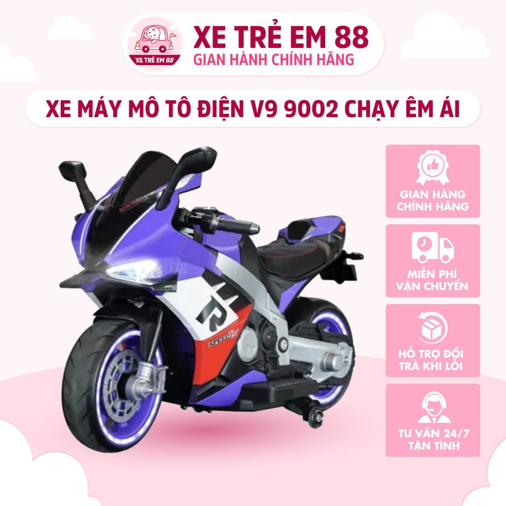 Xe Máy Điện Mô Tô Đồ Chơi Khổng Lồ V9 9002, Thiết Kế Ấn Tượng, Chạy Êm ...