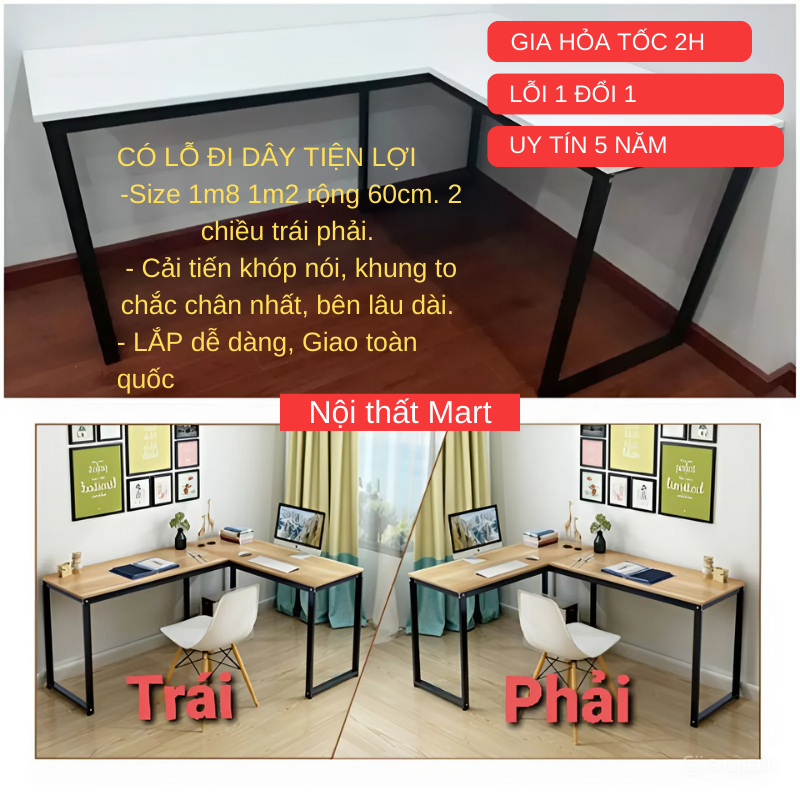 Bàn Làm Việc Chữ L Đa Năng – Rộng Rãi, Tiện Dụng, Nhận Thiết Kế Theo ...