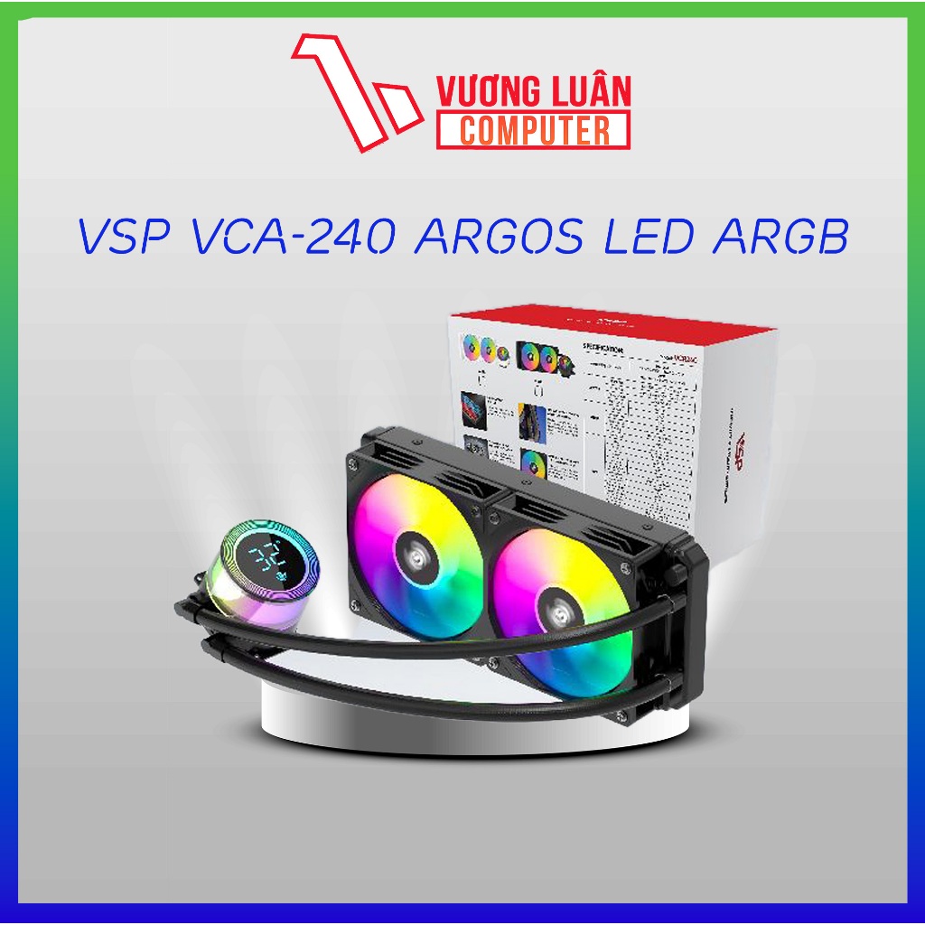 Tản nhiệt nước VSP Argos Liquid Cooler VCA-240 Led ARGB Mặt bơm Hiển thị nhiệt độ | Shopee Việt Nam
