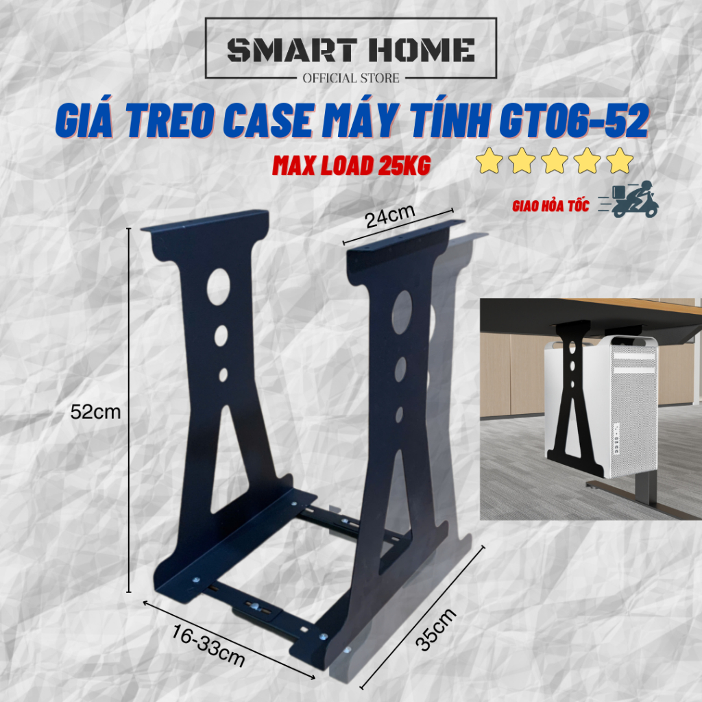 GIÁ TREO CPU MÁY TÍNH GT06-52 | TÙY CHỈNH ĐỘ RỘNG SMART HOME | Shopee ...