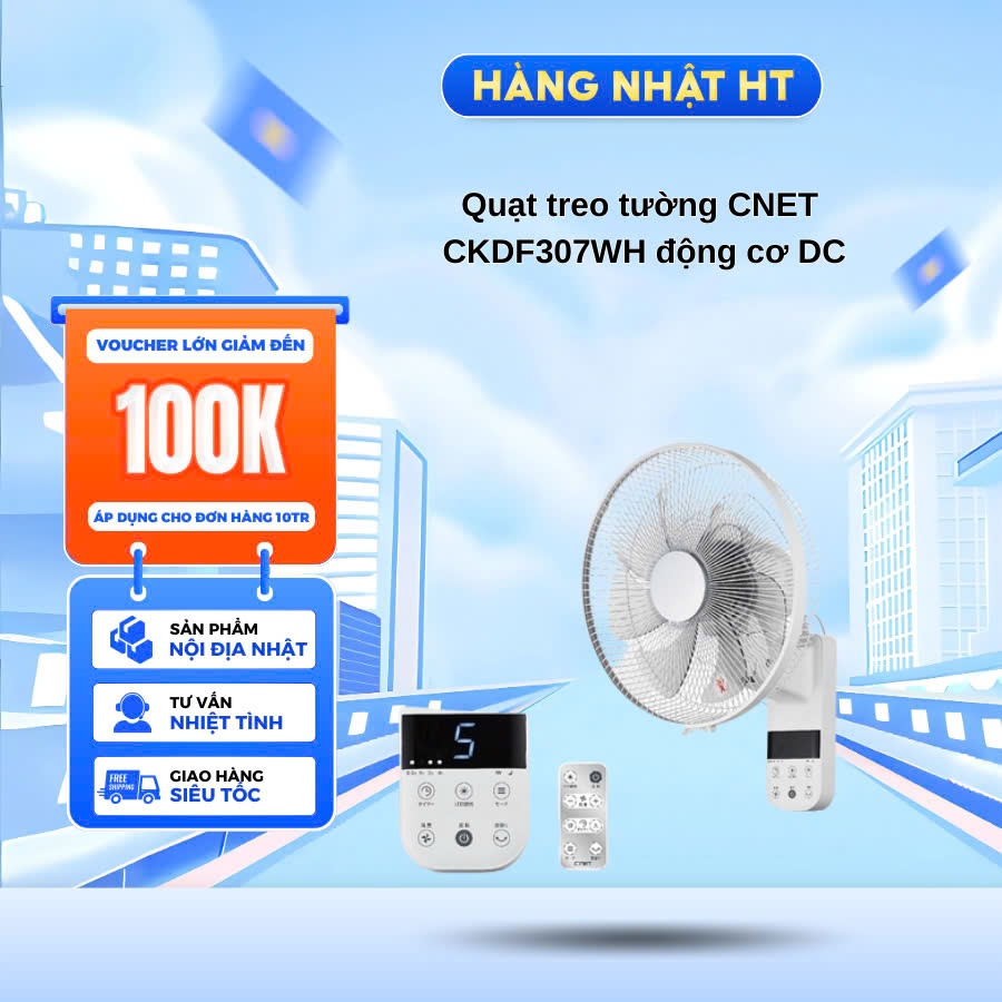 Quạt treo tường C:NET CKDF307WH | Động cơ DC | Nội địa Nhật Bản | Shopee Việt Nam