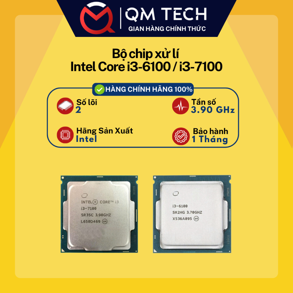 Bộ chip vi xử lý Intel Core™ i3-7100 / i3-6100 - QMTECH STORE | Shopee ...