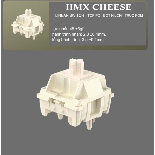 Switch bàn phím cơ HMX CHEESE linear 5pin hotswap | Shopee Việt Nam