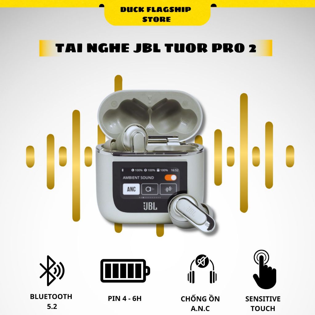 Tai nghe Bluetooth True Wireless JBL Tour Pro 2 (Bluetooth 5.3 | Pin ...