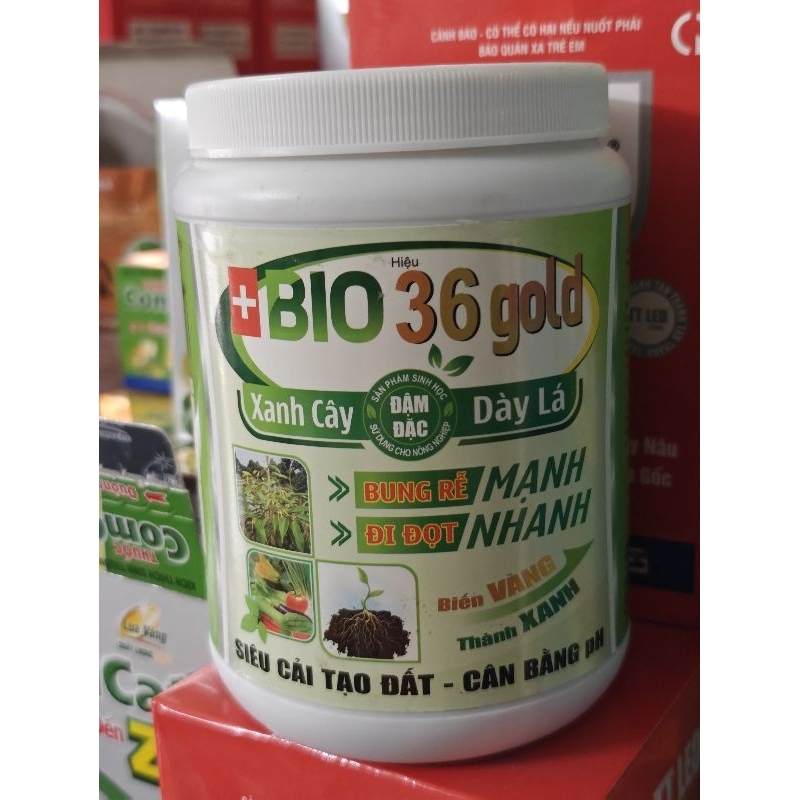 PHÂN SINH HỌC BIO 36 GOLD - LON 500GR - XANH CÂY, CẢI TẠO ĐẤT | Shopee ...
