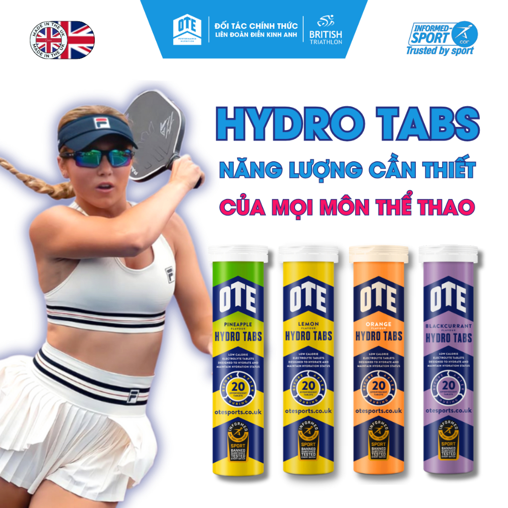 Viên Sủi Bù Nước OTE Hydro Tabs Điện giải, Cân Bằng Nước, Tăng Thể Lực ...