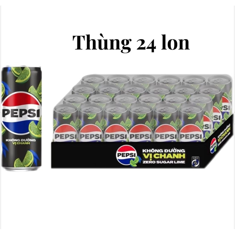 Thùng 24 lon Pepsi Không Đường Vị Chanh 320ml – Sảng Khoái Mỗi Ngày ...