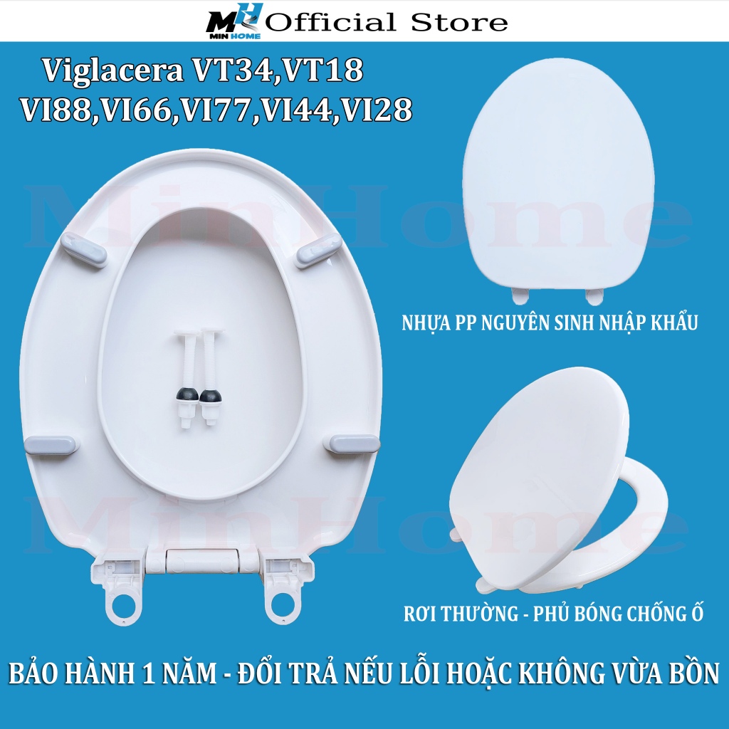Nắp Bồn Cầu Loại Thường Cho Viglacera Két Rời Có Mã VI88,VI66,VI77,VI44 ...