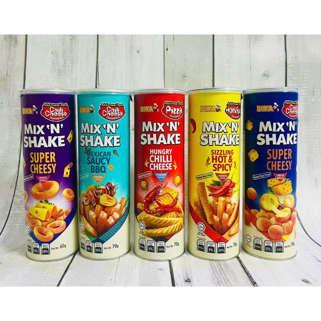 Snack Lon BIKA Ăn Vặt Ngon Vị Pizza Tôm BBQ Super Cheese Lon 60G ...