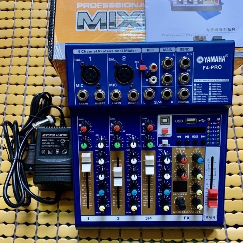 Mixer Yamaha F4 Pro - Tích hợp vang số 16 chế độ vang- Chuyển đổi thành ...