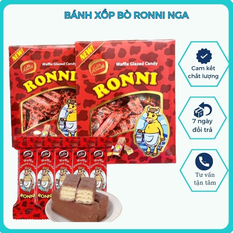 Bánh Xốp Phủ Socola Nga Bò Sữa Đỏ Ronni Konti Túi 400g - Bánh Kẹo Tết ...