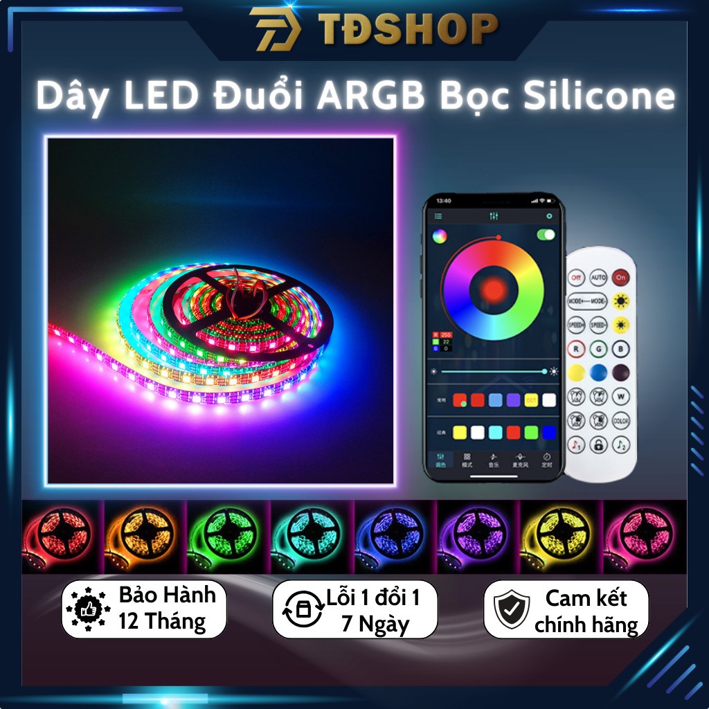 Đèn led đuổi aRGB 16 triệu màu điều khiển APP + remote, combo dây led ...
