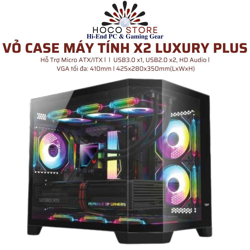 Vỏ Case Máy Tính VSP X2 Luxury Plus mATX Và ITX / Case Cubi Màu ĐEN FAN ...