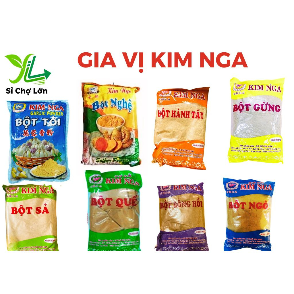 [GÓI 500G] Bột Gia Vị Kim Nga Bột Tỏi, Bột Hành, Bột Nghệ, Bột Gừng, Bột Xả, Bột Ngò, Bột Quế ...